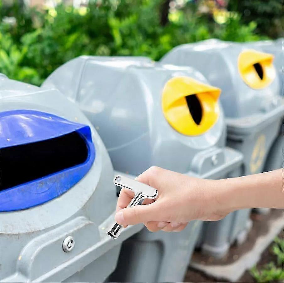 2Pcs Outdoor Trash Bin Lock Key Metal Lock Trash Can Key Peel Box Waste ...