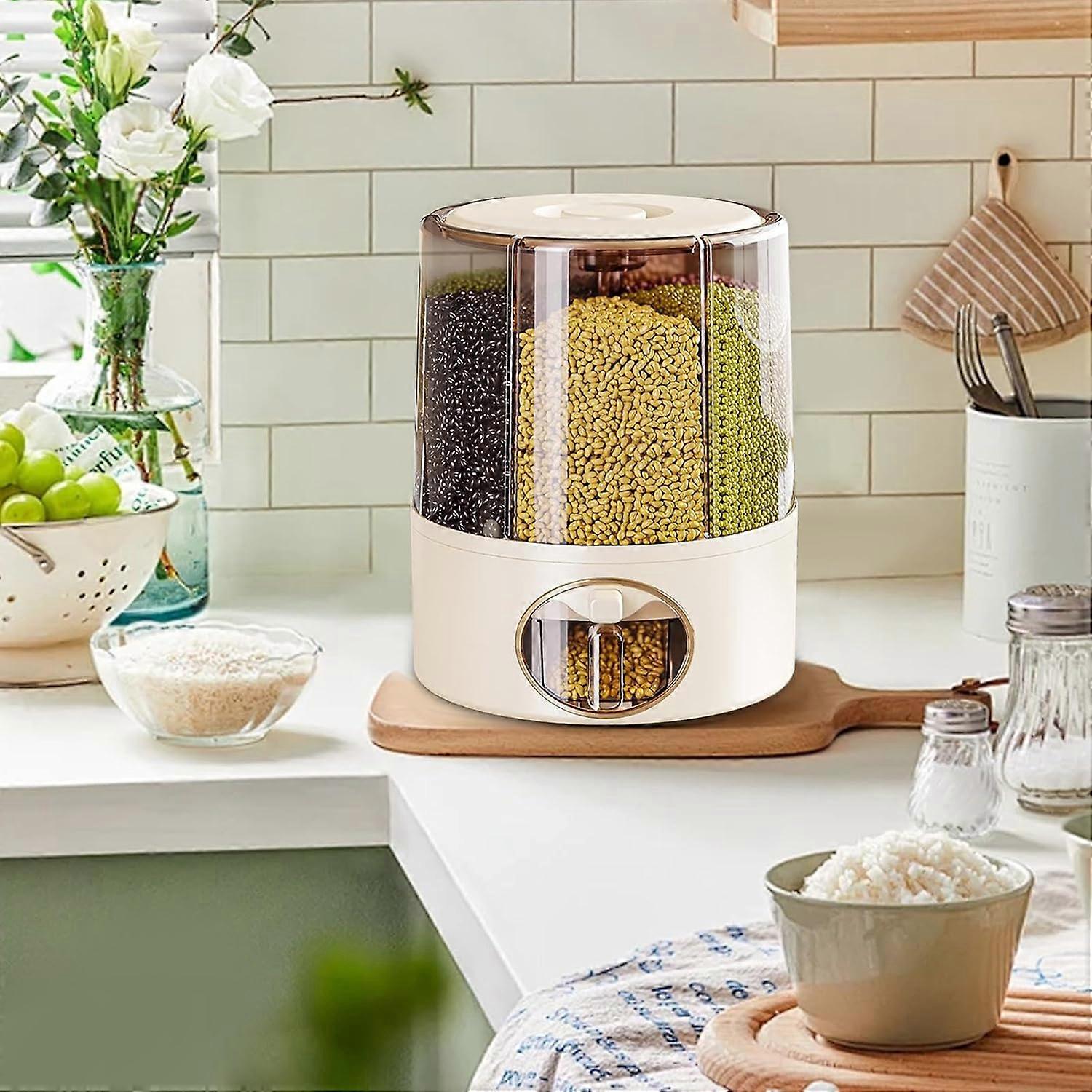 Générique Rice Dispenser with Rotatable Bucket, Food-Grade Airtight ...