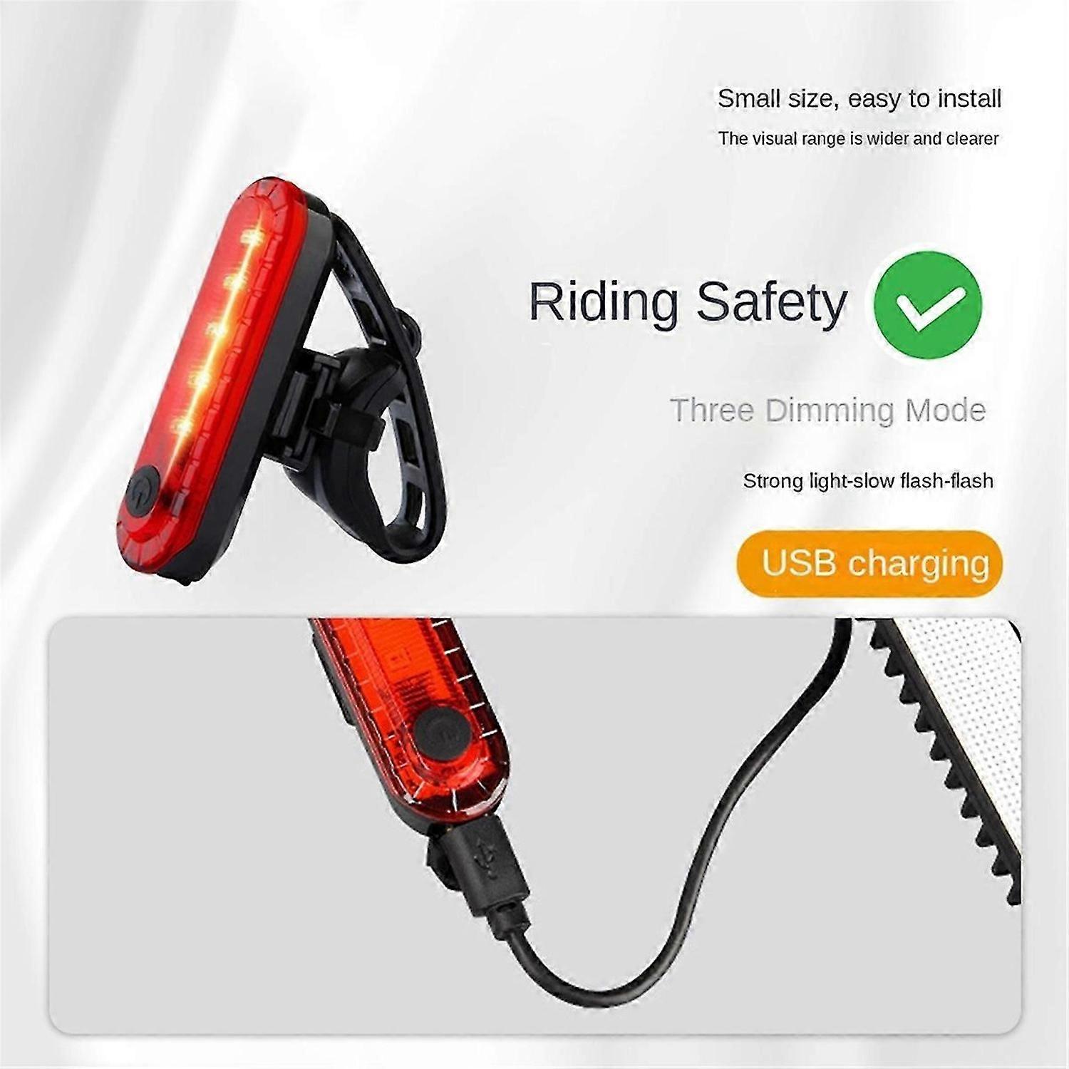 Bike Rear Tail Light USB Rechargeable LED Bright Bicycle Taillights ...