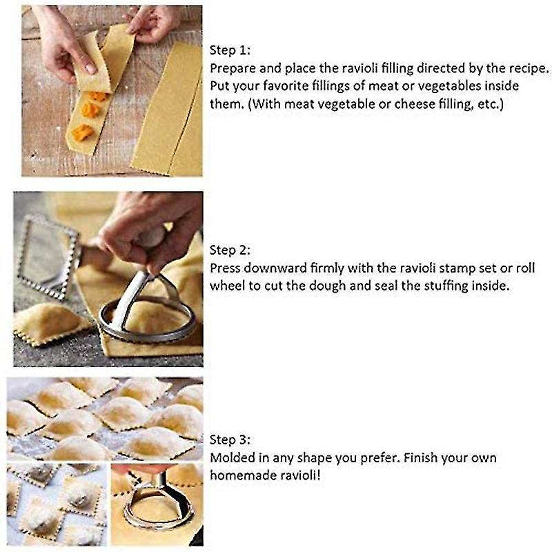 5 Pieces Ravioli Stamp Set, Ravioli Cutter Stamp Set Maker, Premium ...