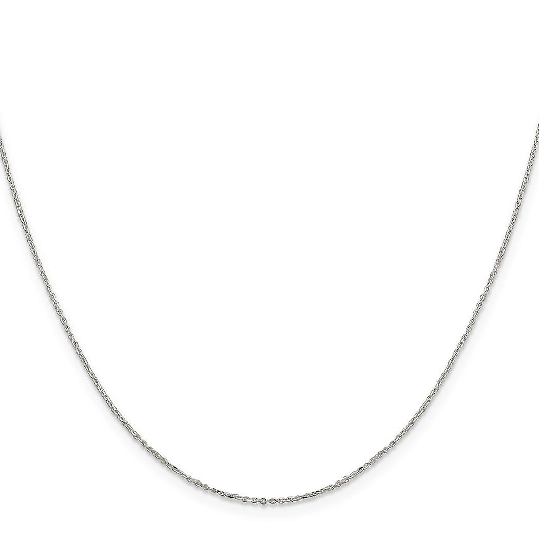 925 Sterling Silver 1mm 8 Sided Sparkle Cut Cable Chain Necklace ...