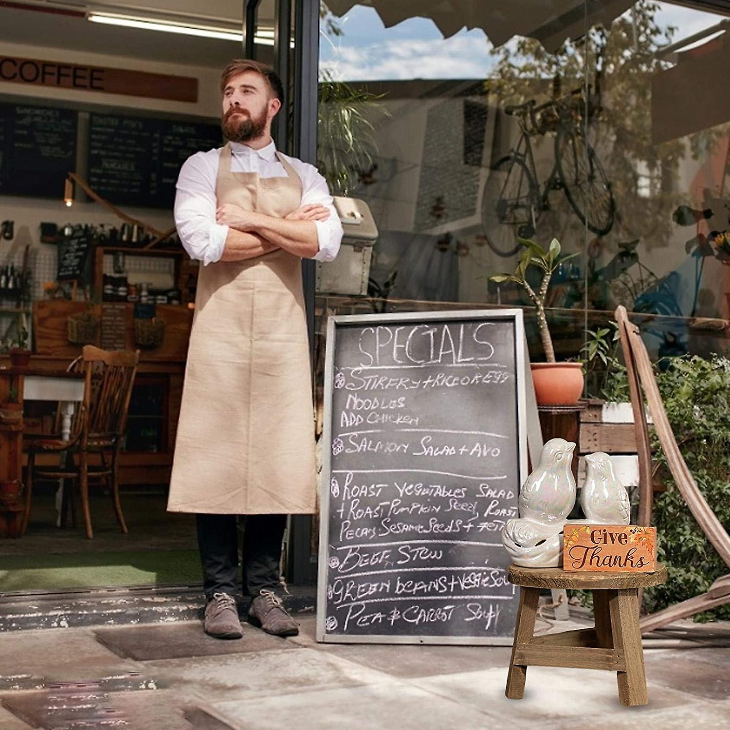 Mini Round Natural Wood Stool Flower Pot Holder Retro Gardening Stool ...