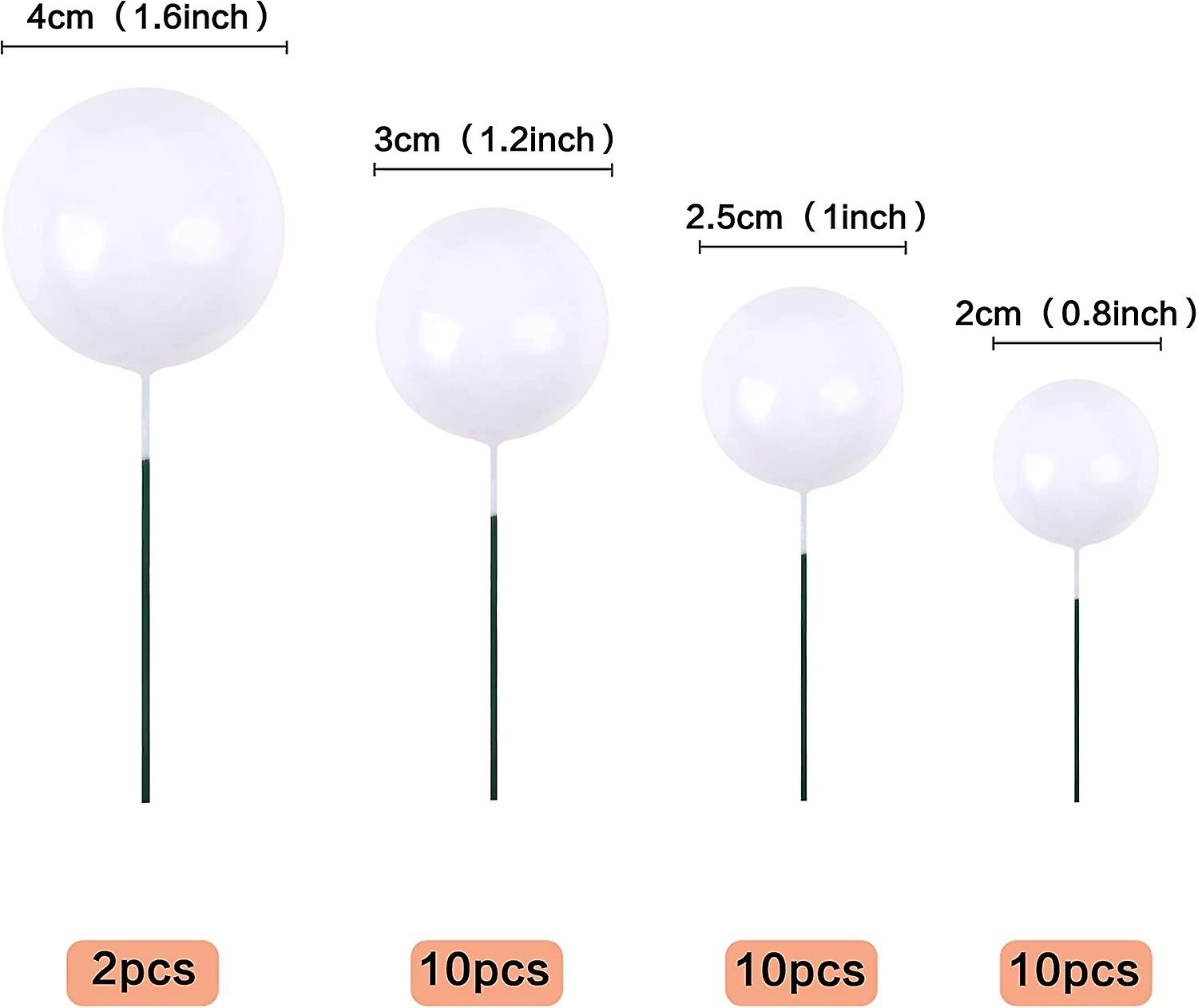 32Pcs Balloon Cake Topper Blue Round Foam Mini Cupcake Toppers Round ...