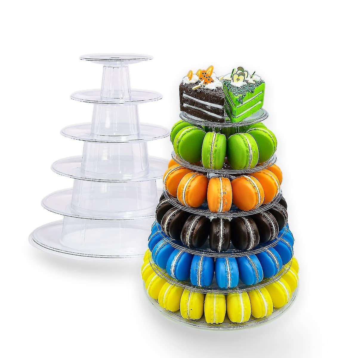 6 Tier Macaron Tower Stand For Wedding Birthday Party, Cupcake Cake ...