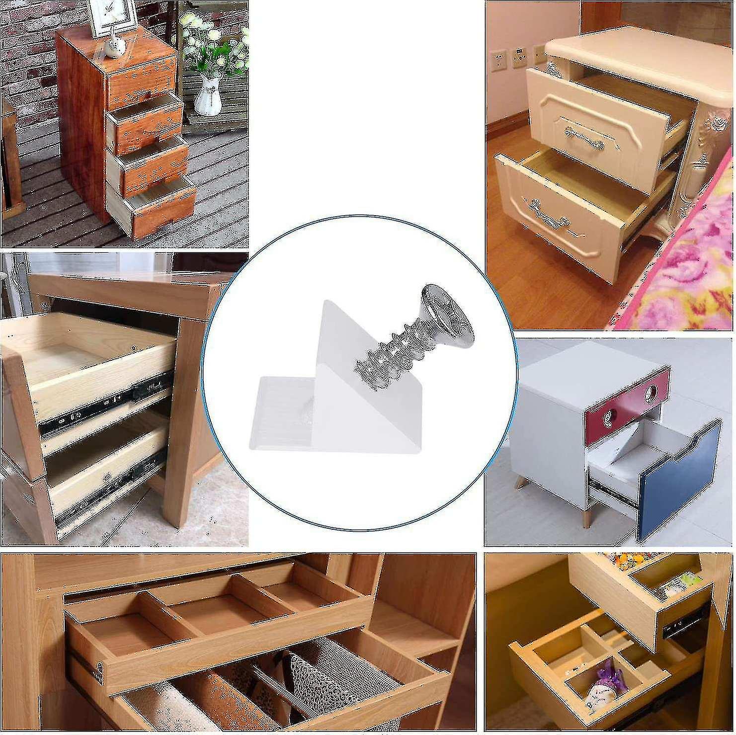 Plastic Drawer Back Supports, Drawer Repair Kit With Screws, Furniture ...