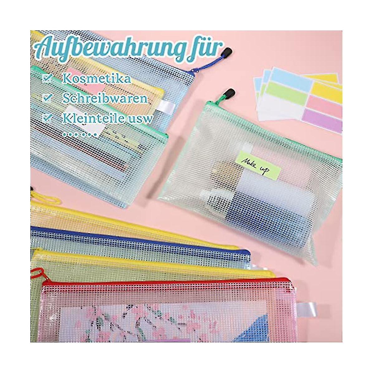 20 Pack Document Bags A4+a5+a6, File Folder Plastic Zip Pocket Zipper ...