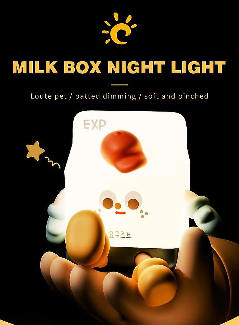 Milk Carton Night Light with Timer Night Lamps for Kids Room Cute Wired ...