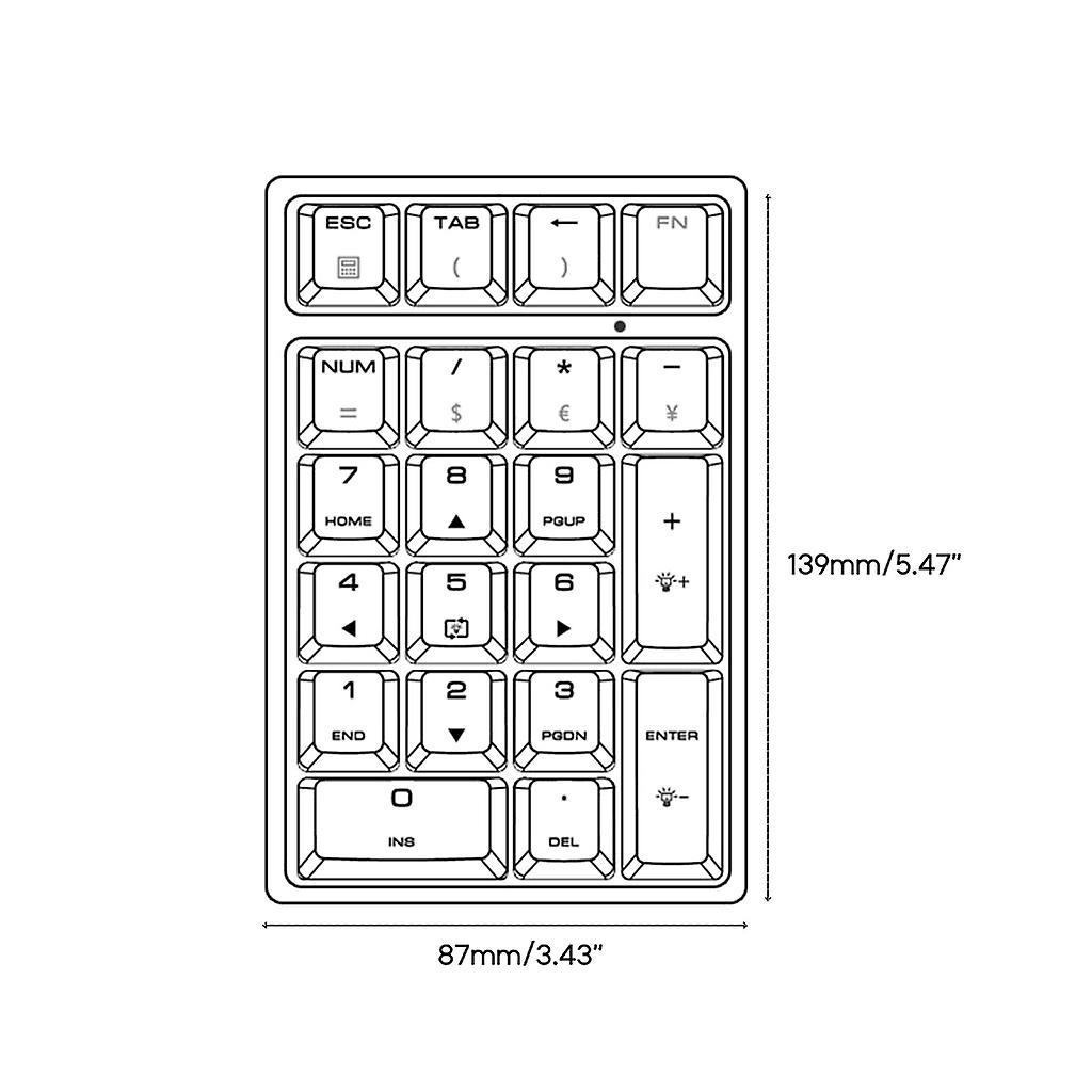 Mechanical Numeric Keypad Green Axis Rgb Usb Keyboard Computer Numpad ...
