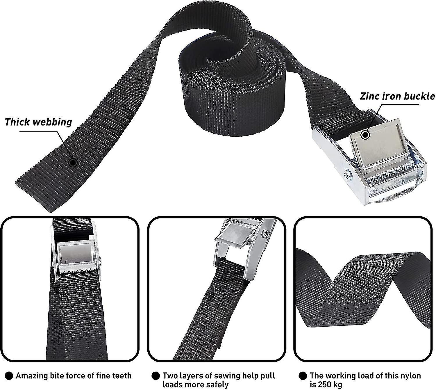 Lashing straps 1m - 6 pieces of lashing straps, short, black, lashing ...