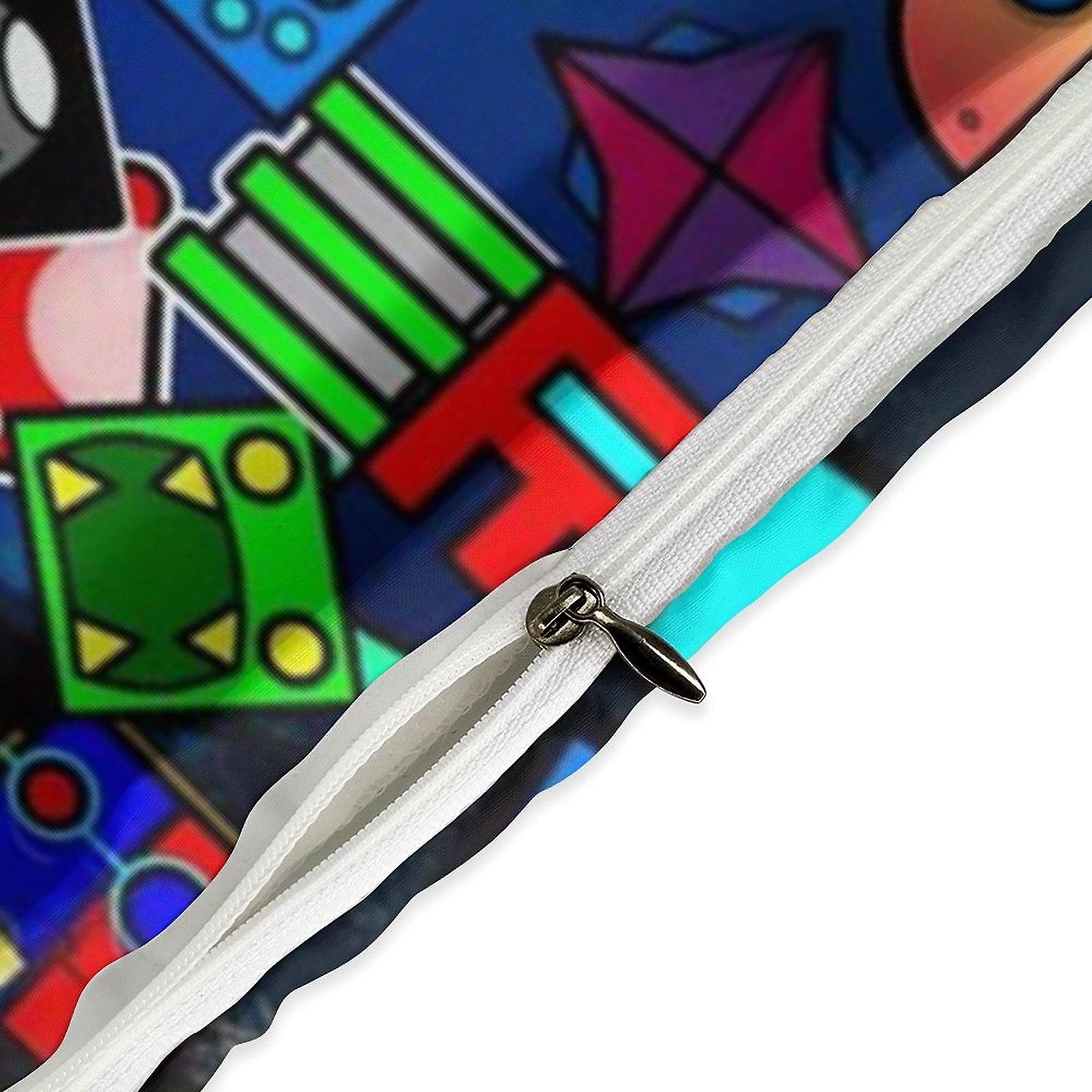 Geometry Dash Duvet Cover 3 Piece Bedding Set,Teen Comforter Cover Set ...