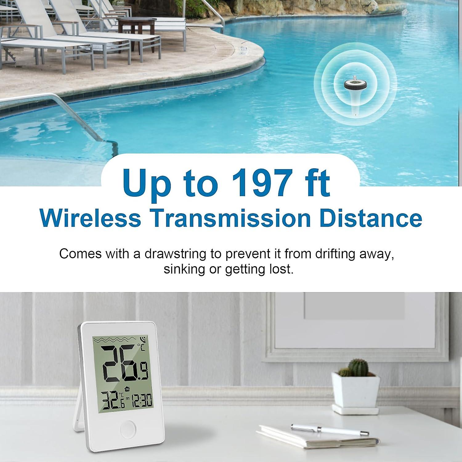 Wireless Pool Thermometer Floating Easy Read, Digital Pool Thermometer ...