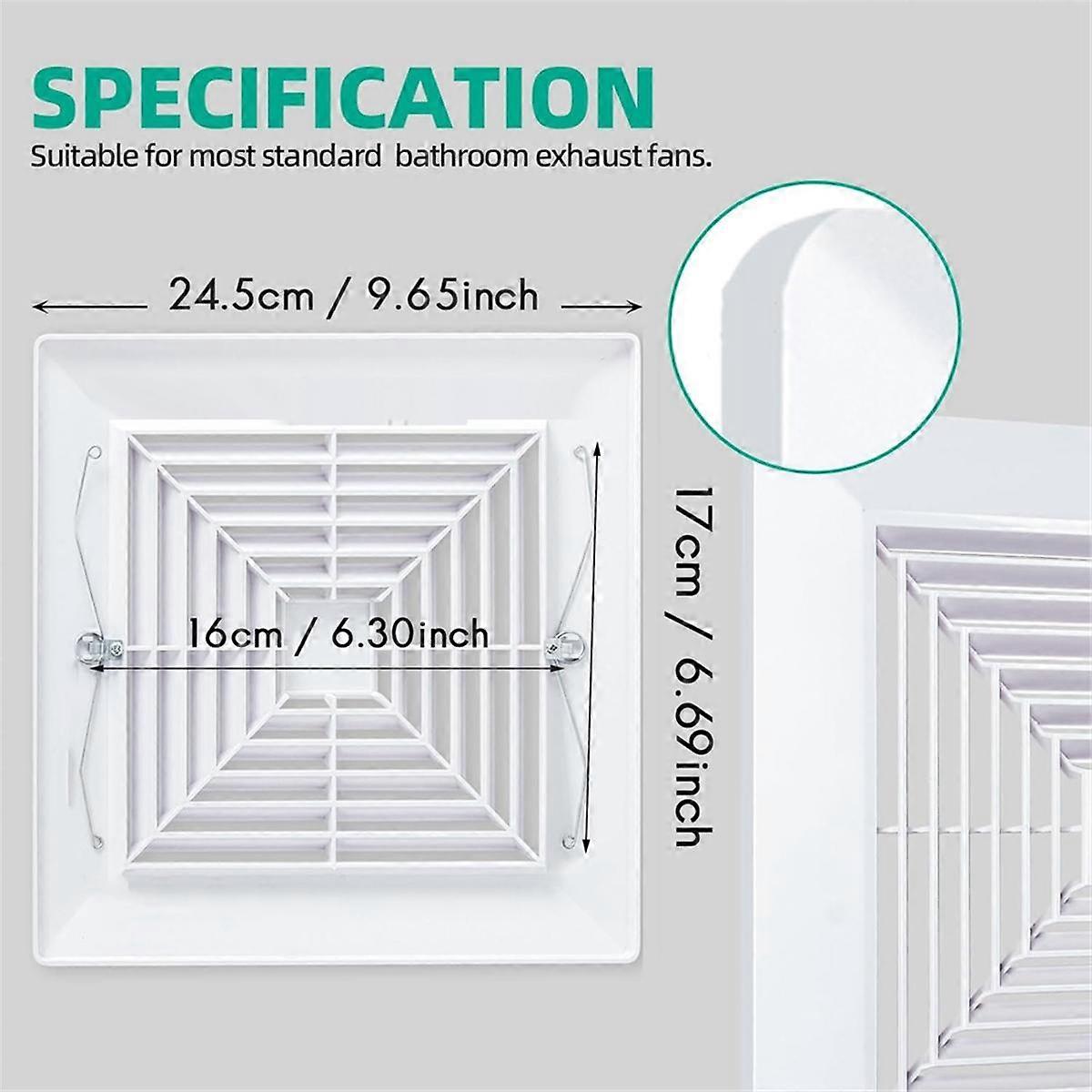 Bathroom Exhaust Fan Cover with Springs Replacement Parts for Square ...