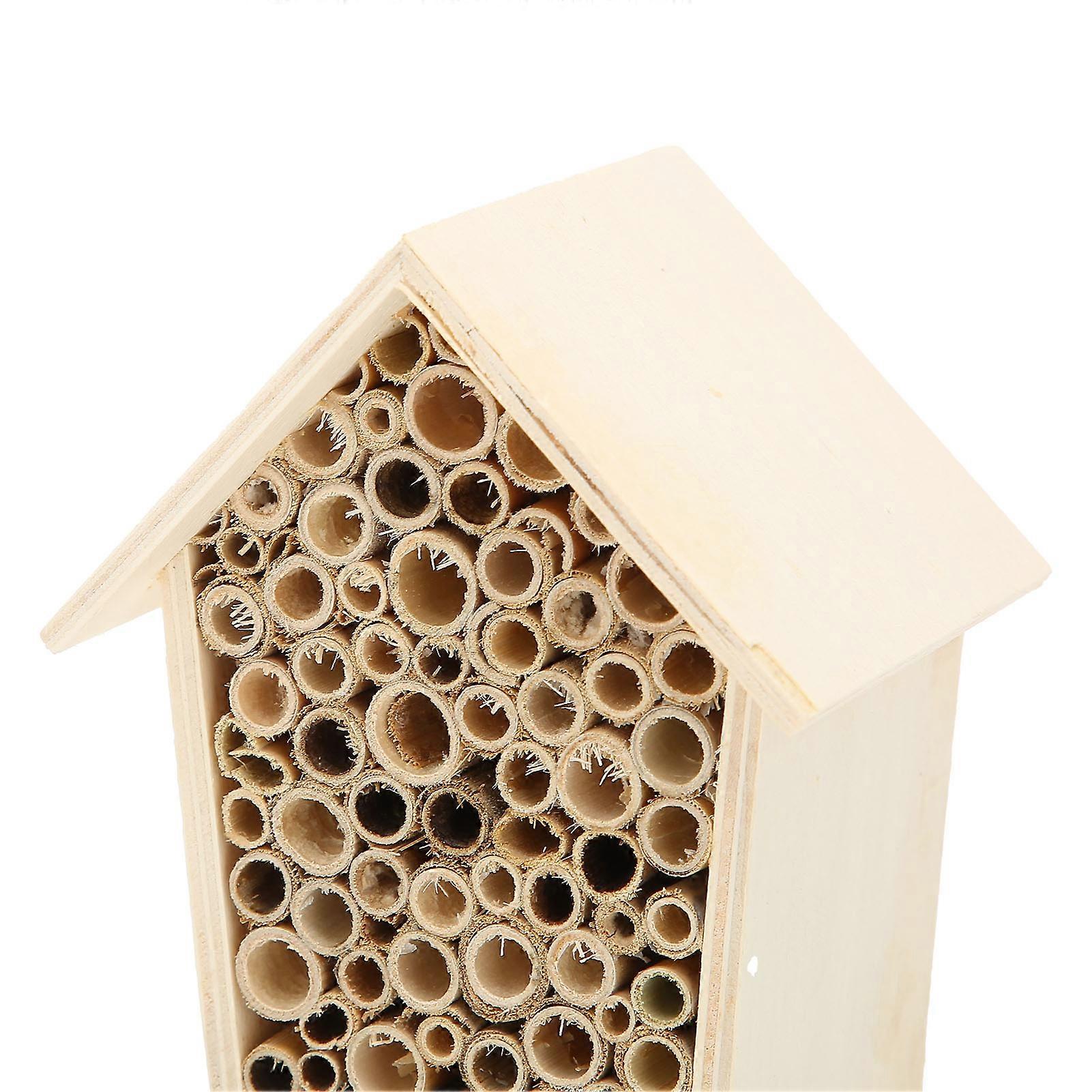 2PCS Wooden Bee House Wood Bee Room Hotel Shelter Nests Box for Garden ...