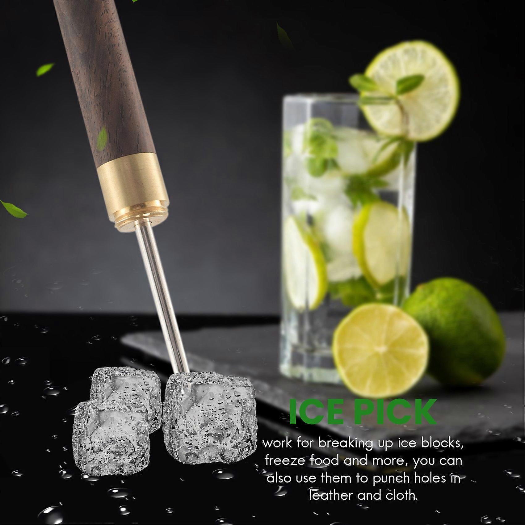 3Pcs Stainless Steel Ice Picks Kitchen Tool Ice Pick with Wooden Handle ...
