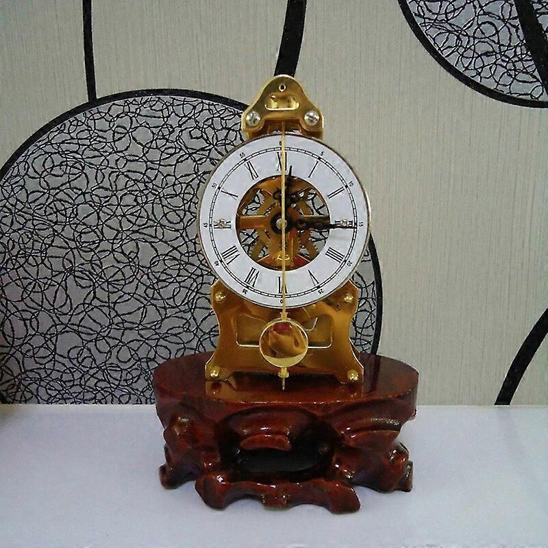 Copper Movement Mechanical Clock Desk Desktop Vintage Table Clock Metal ...