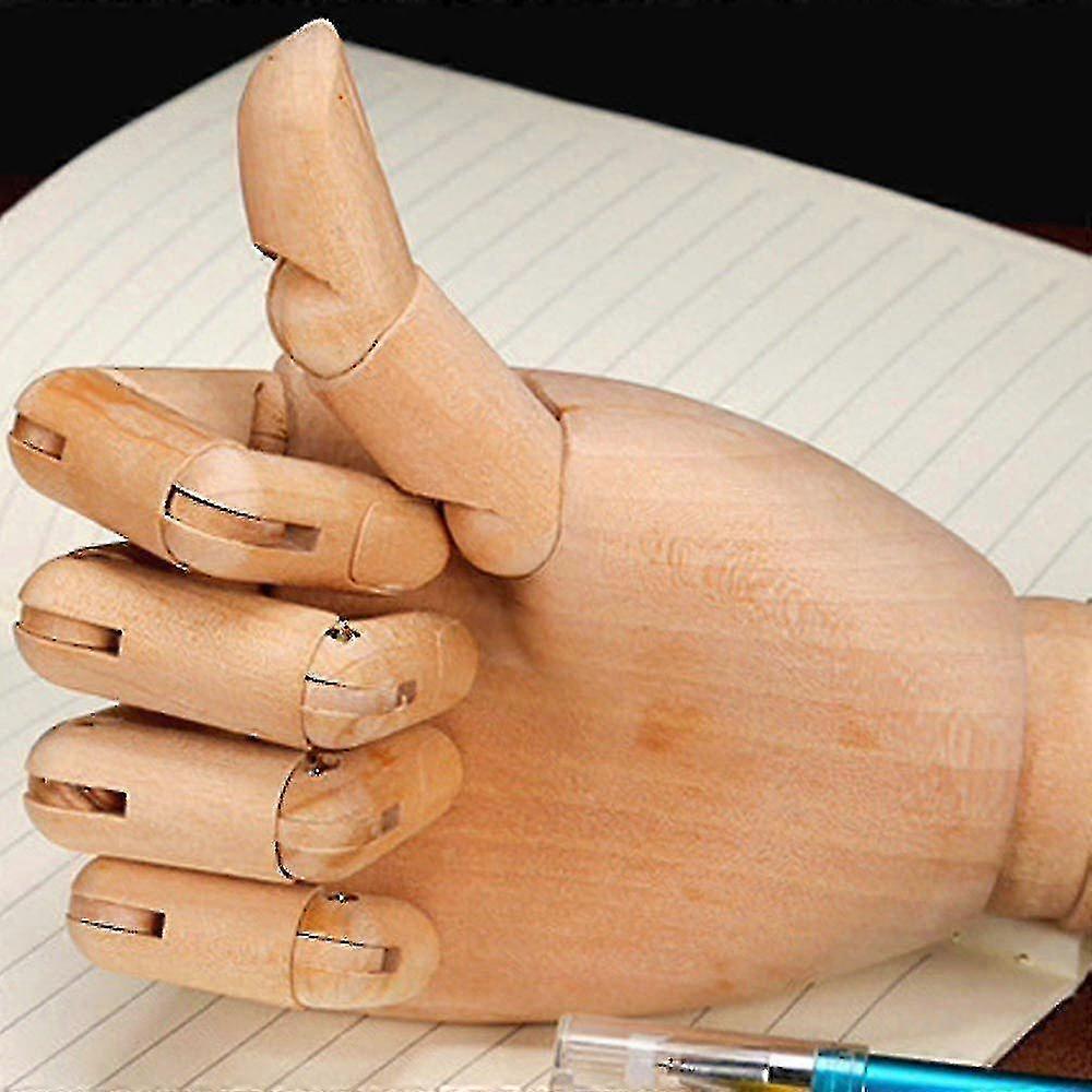 Wooden Hands Left Right Model Wood Hands Jointed Moveable Fingers Art ...
