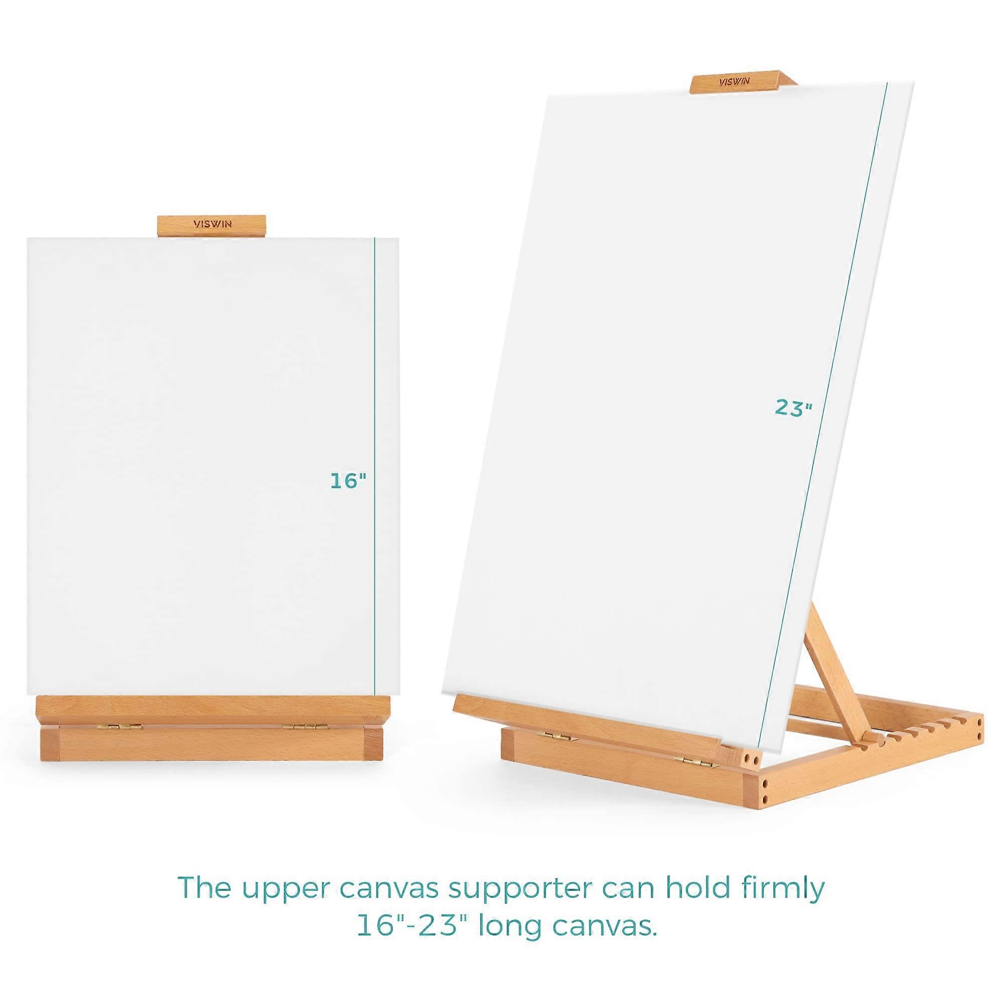 Heavy Duty Wooden H-Frame Tabletop Easel Holds Canvas up to 23 ...