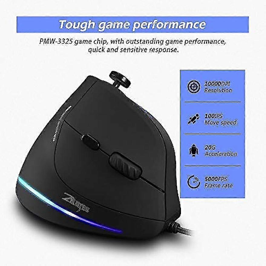 Vertical And Ergonomic Mouse With Joystick - 10000dpi - 11 Programmable ...