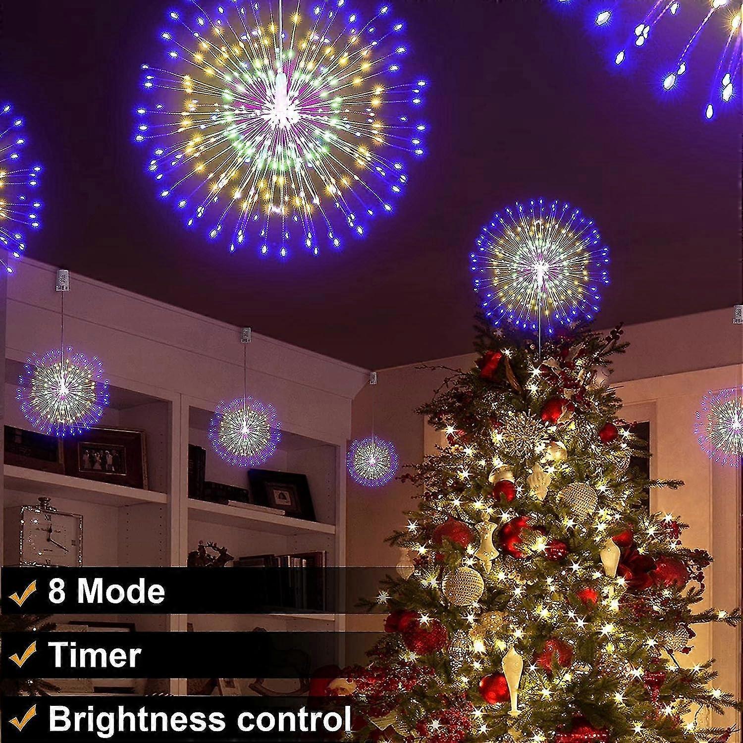 200 Copper Wire Led Fireworks With Remote Control, 8 Modes Battery ...