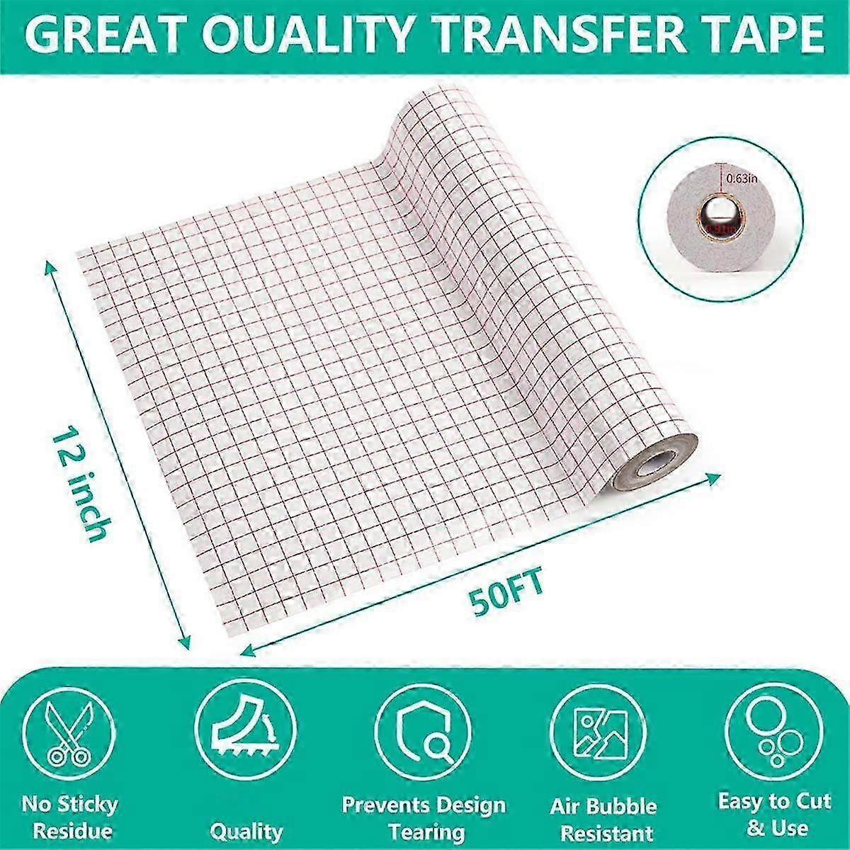 Clear Vinyl Transfer Paper Tape Roll-red Alignment Grid Clear,transfer ...