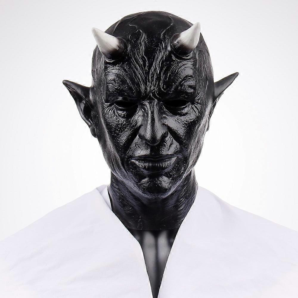 Cosplay Mephistopheles Mask Horror Demon Horn Mask Devil Killer Latex ...