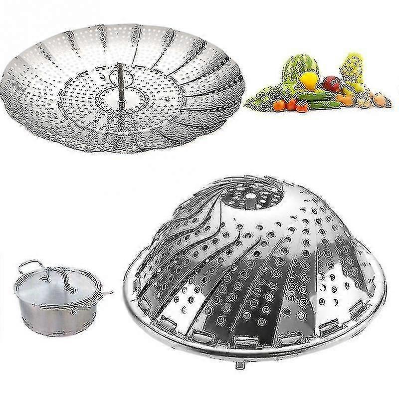 Kitchen Folding Steamer Dish Steam Stainless Steel Food Basket Mesh ...