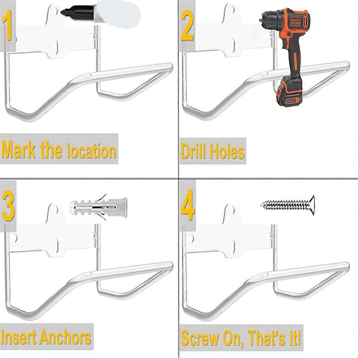 Ladder Rack Hanger, Ladder Storage Hook Wall Mount Multi-Purpose Garage ...