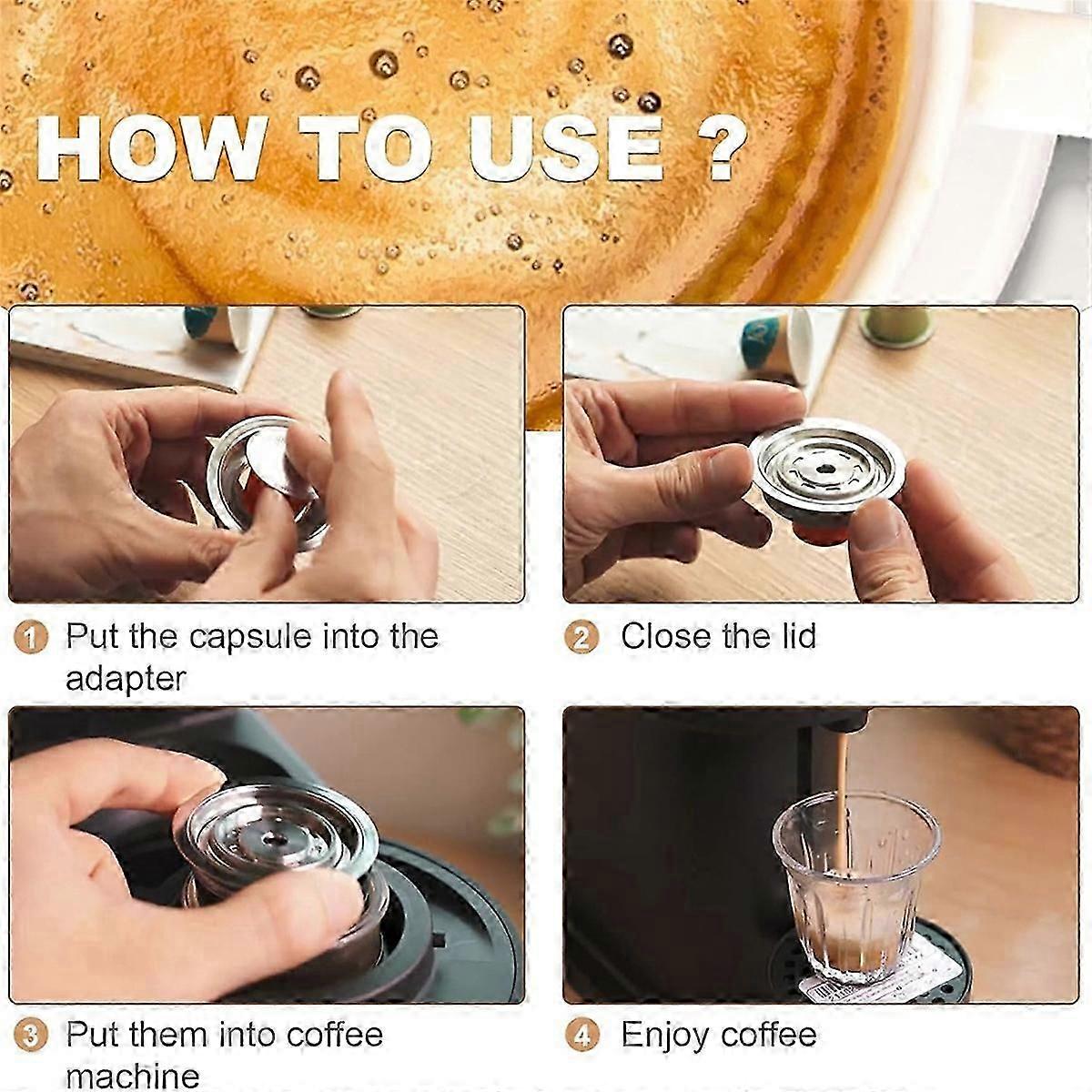 Coffee Capsule Adapter for Vertuo Machines,Stainless Steel Coffee Pod ...