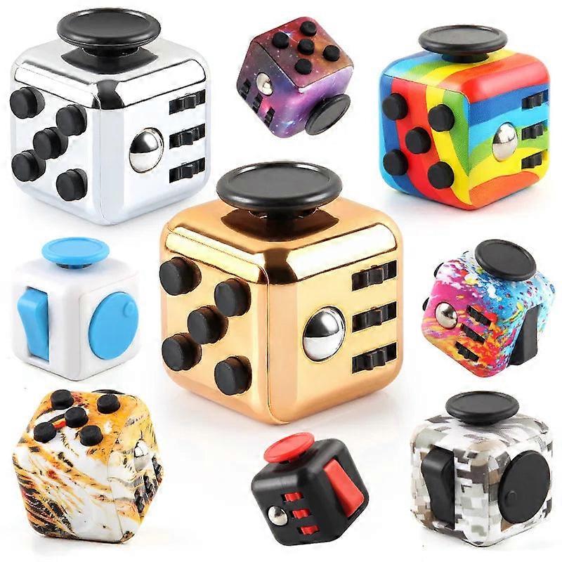 Fidget Cube Stress Relief Toy & Adults - Solid Color Relaxation Aid ...