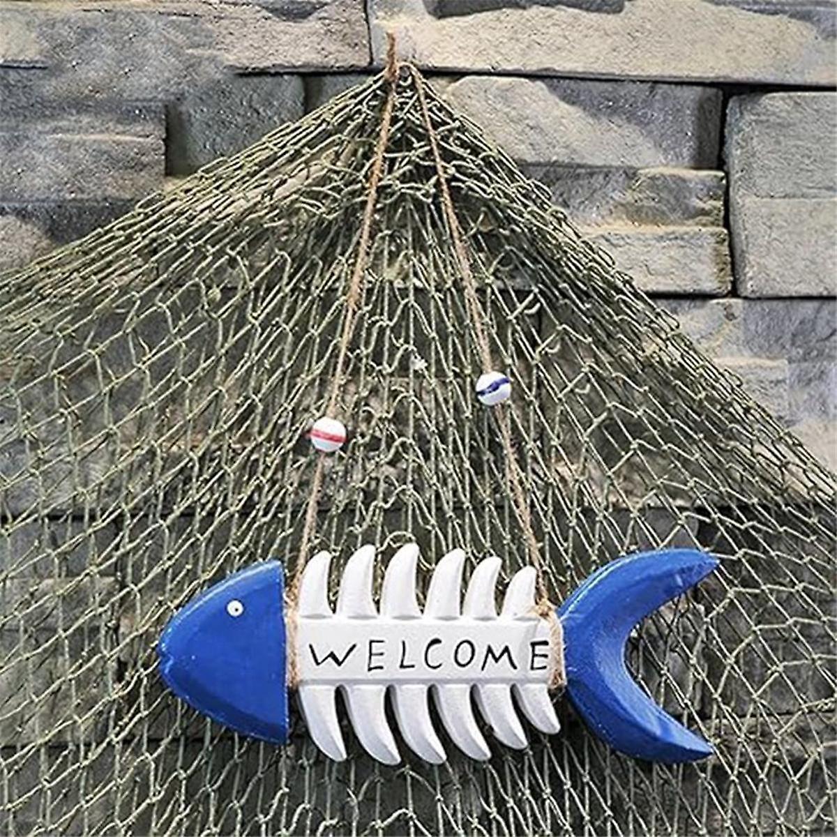 Fish Bone Welcome Sign Fish Wall Decor Mediterranean Beach- Welcome ...
