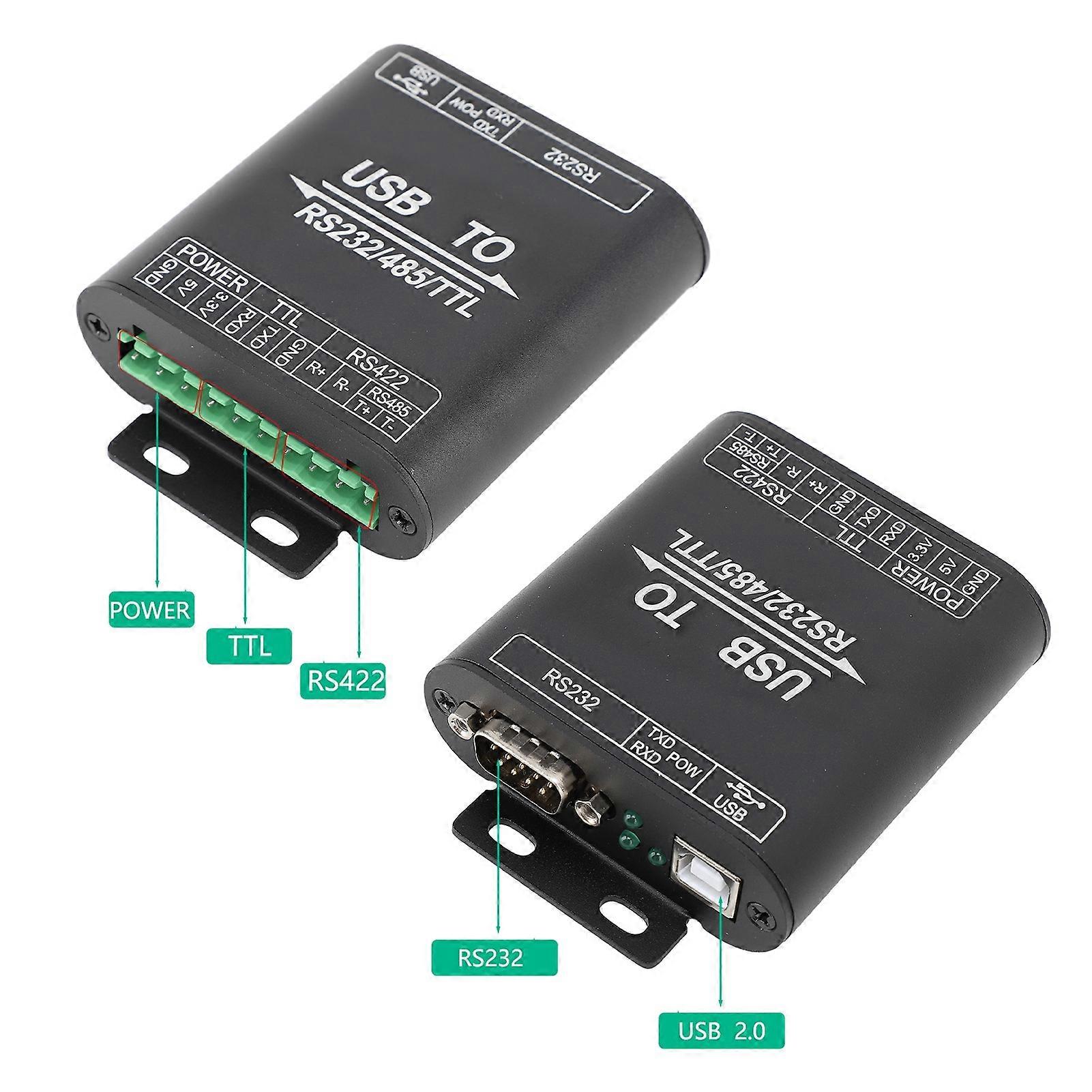 USB to RS232 485 422 TTL Converter Aluminum Alloy Industrial Isolated USB Adapter for Android ...