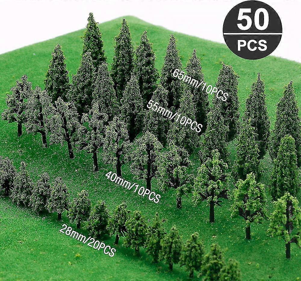 50 Pieces Mixed Model Trees For Diy Train Railways Scenery | Fruugo UK