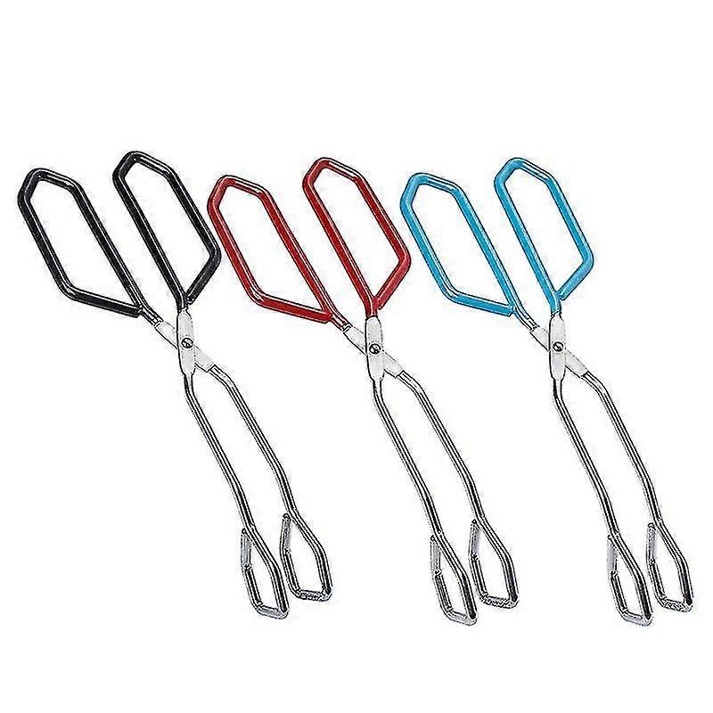 Scissor Tongs Stainless Steel Food Tongs with Wrap Handle Angled Bread ...