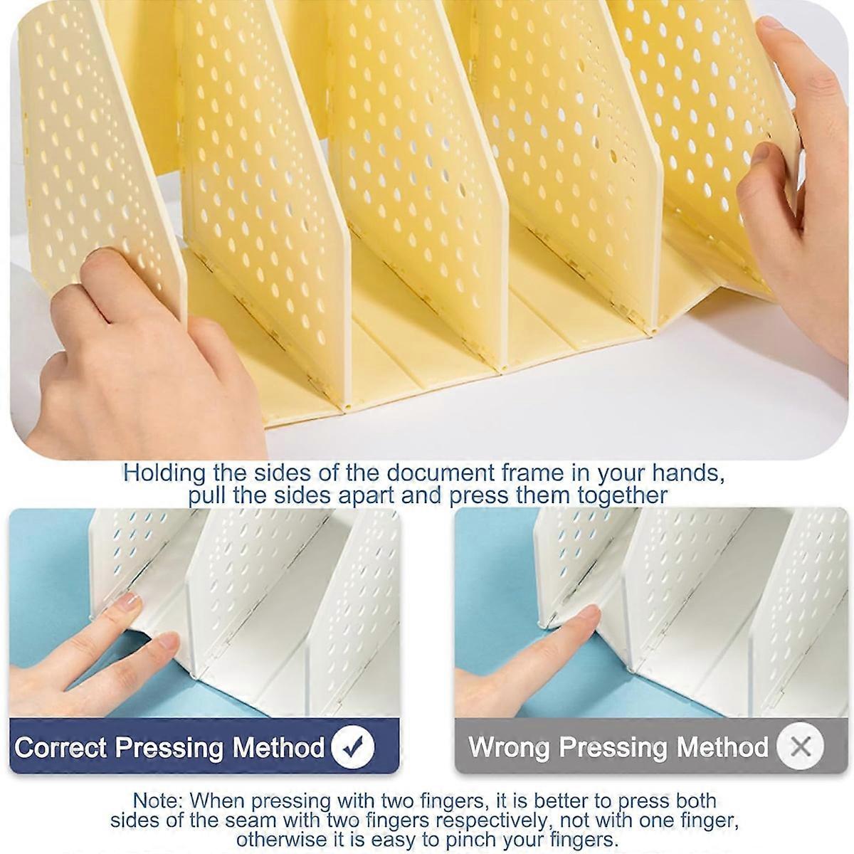 Folding Magazine Rack, Office Magazine Rack with 4 Compartments, Large ...