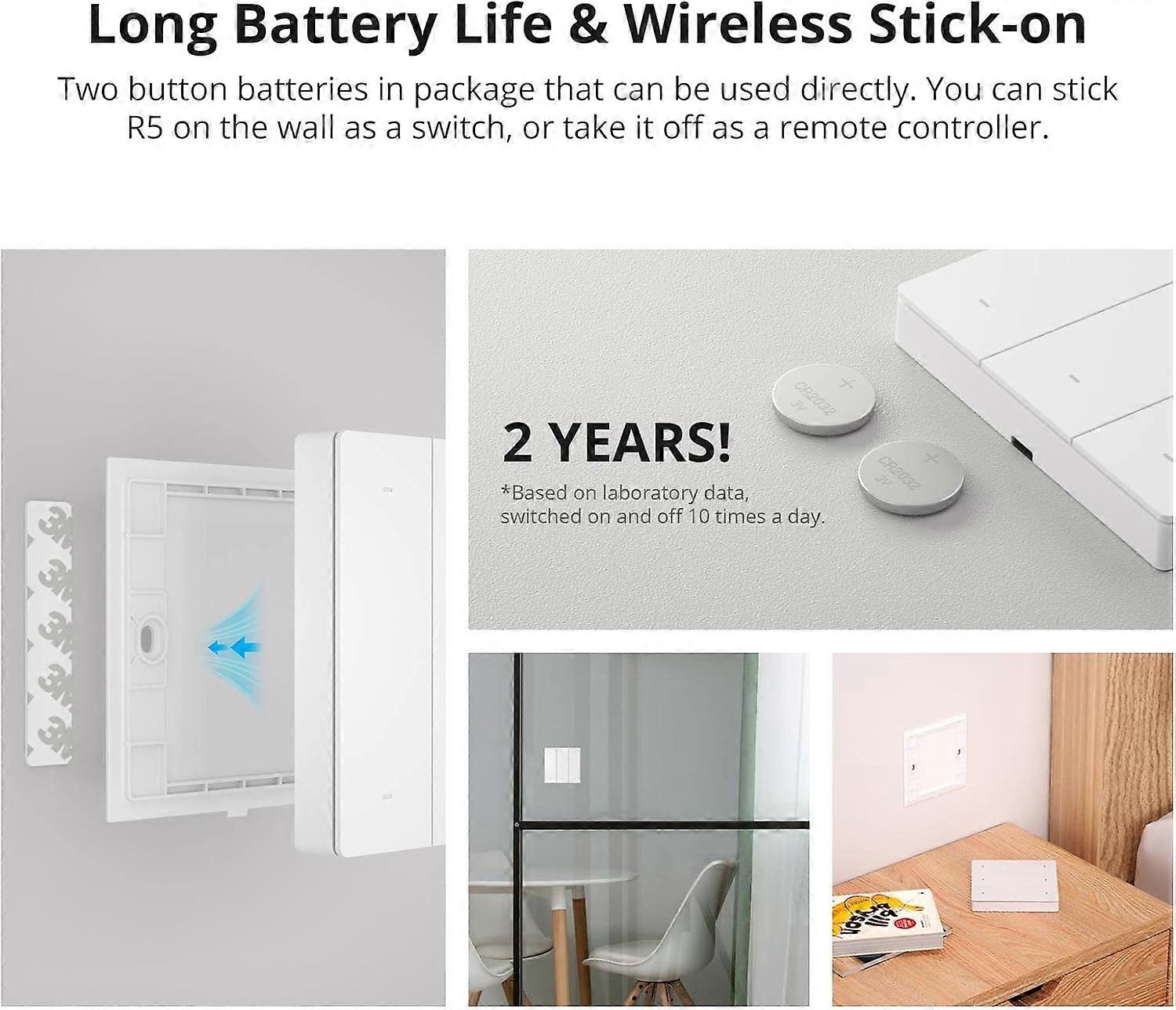 R5W Smart Home Scenes Remote Control 6 Button Wireless Switch, Works ...