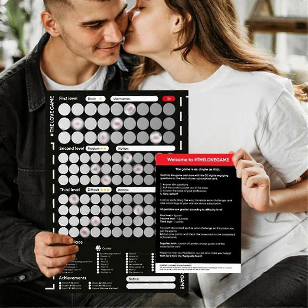 Game Scratch Off Poster Game for Couples Valentine's Day Gifts Wall Poster Her and for Her-cet ...