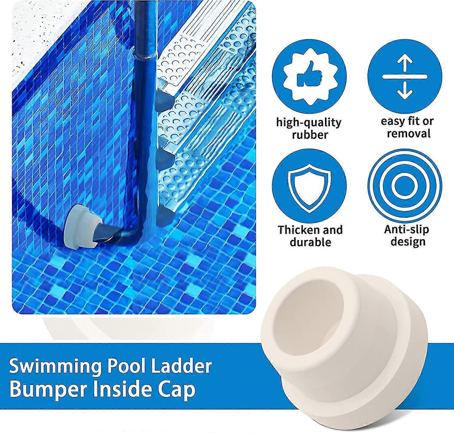 2-pack Pool Ladder Rubber Bumpers,inground Pool Ladder Plug For ...