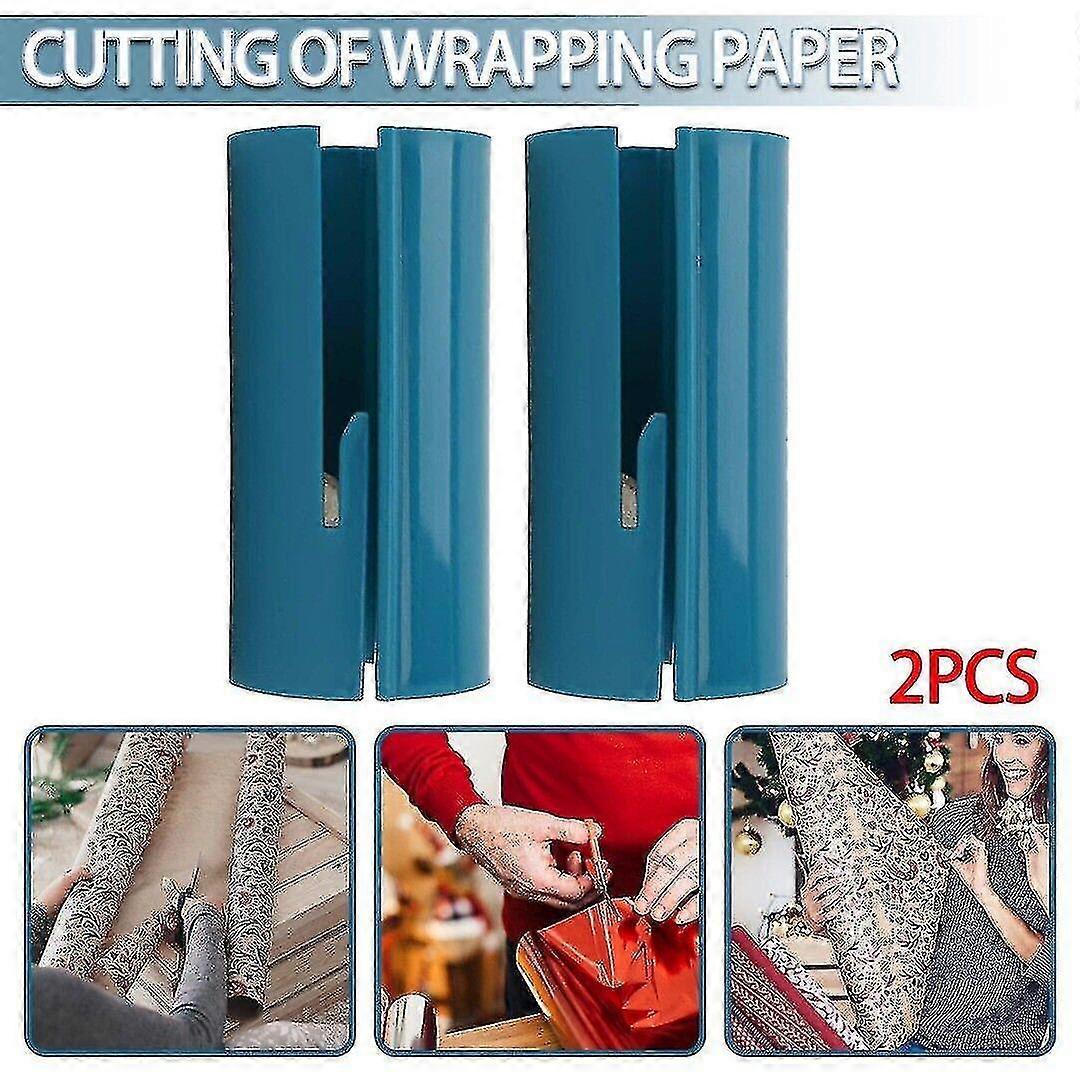 2x Sliding Wrapping Paper Cutter Christmas Wrap Paper Craft Cutter ...