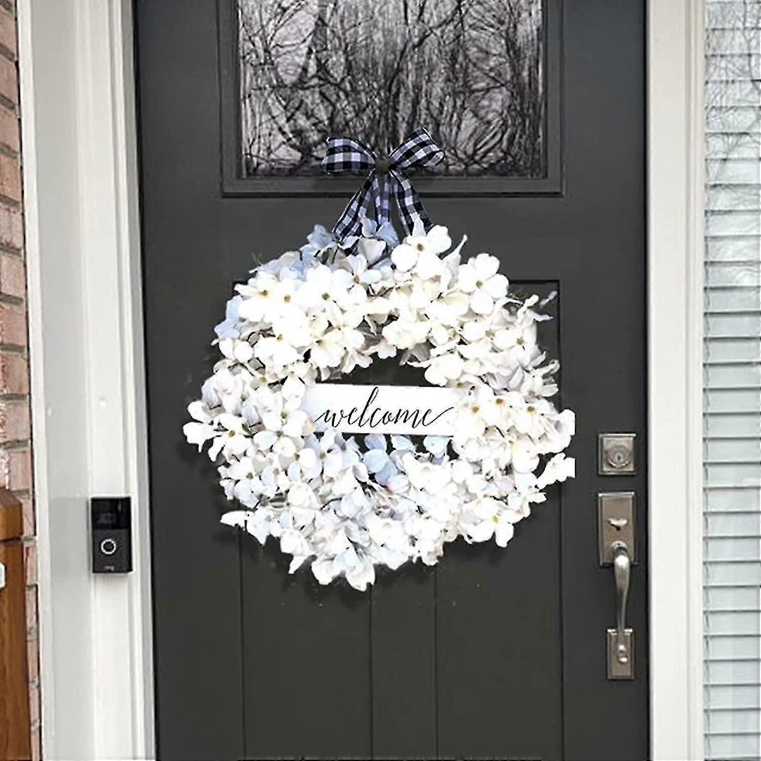 Dogwood Wreaths For Front Door, Front Door Wreath, 18 Inch White ...