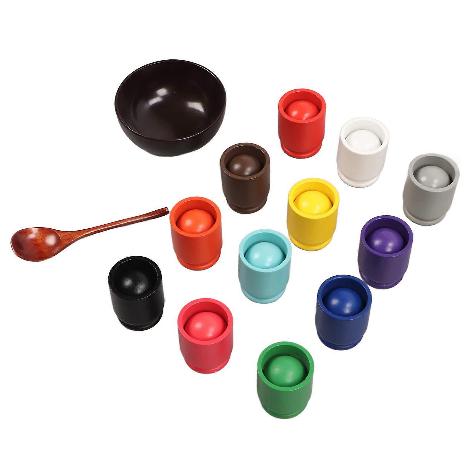Balls Cups Color Sorting Toy Fine Motor Training Color Sorting Early ...
