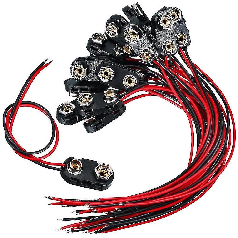 20 Pieces 9v Battery Clip Connectors, 9v Battery Plug, Type I Plastic ...