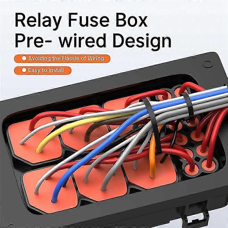 Relay Box 12v With 6 Pcs 4 Pin Relays And 6 Pcs Atc/ato Blade Fuse Pre ...