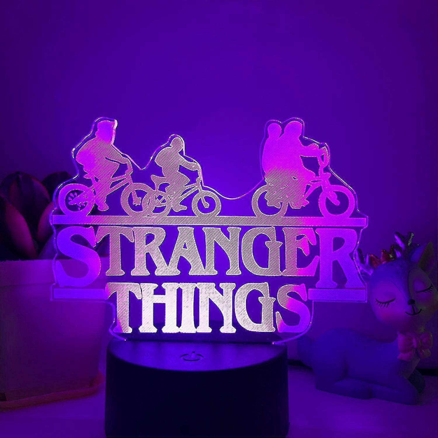 Stranger Things Night Light 3d Led Illusion Lamp With 16 Color Remote ...