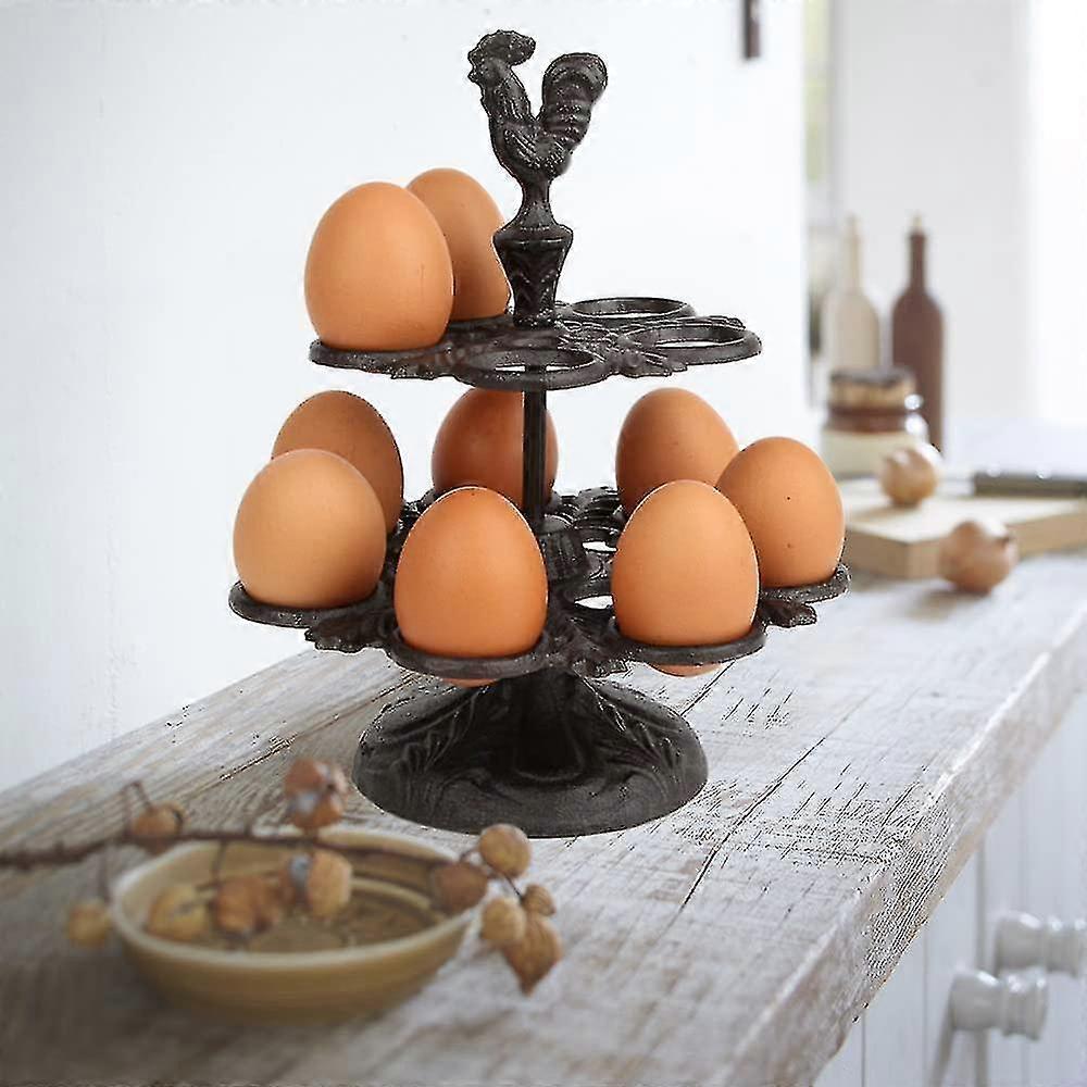 Antique Egg Rack Iron Egg Rack Male Egg Tray 12 Fresh Eggs Cast Iron ...