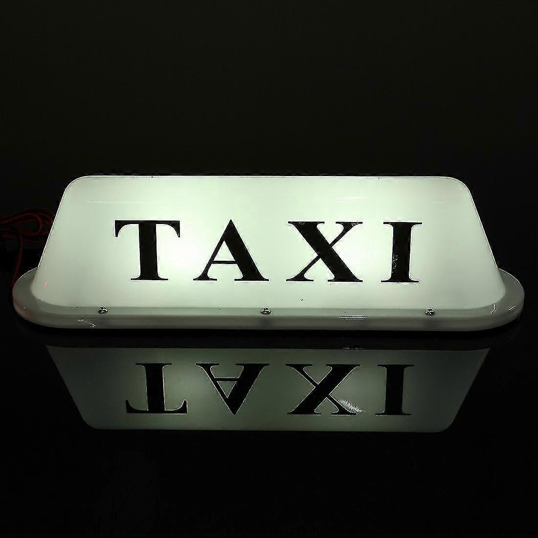 White Waterproof Taxi Magnetic Base Roof Top Car Cab Led Sign Light ...