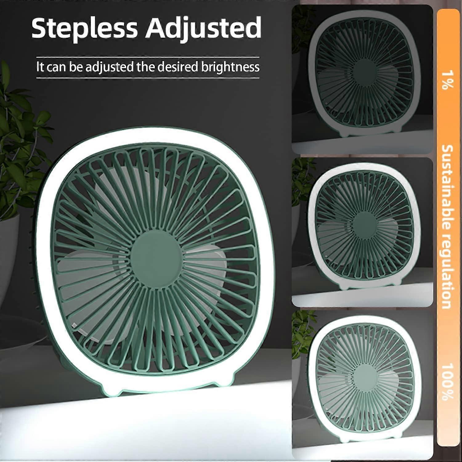 Desk Fan, Table Fan with Led Light, 3 Speeds Air Circulator Fan ...