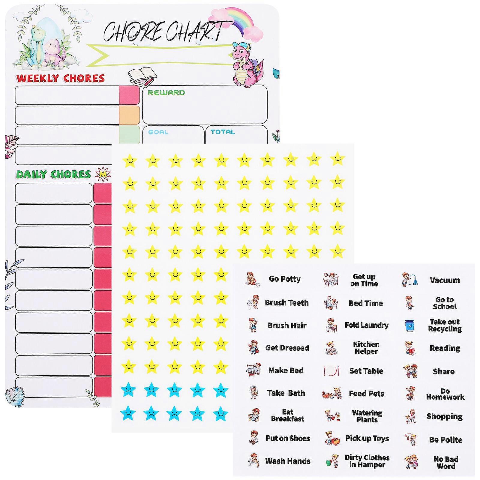 1 Set of Household Behavior Chart Magnetic Chore Chart Convenient Chore ...