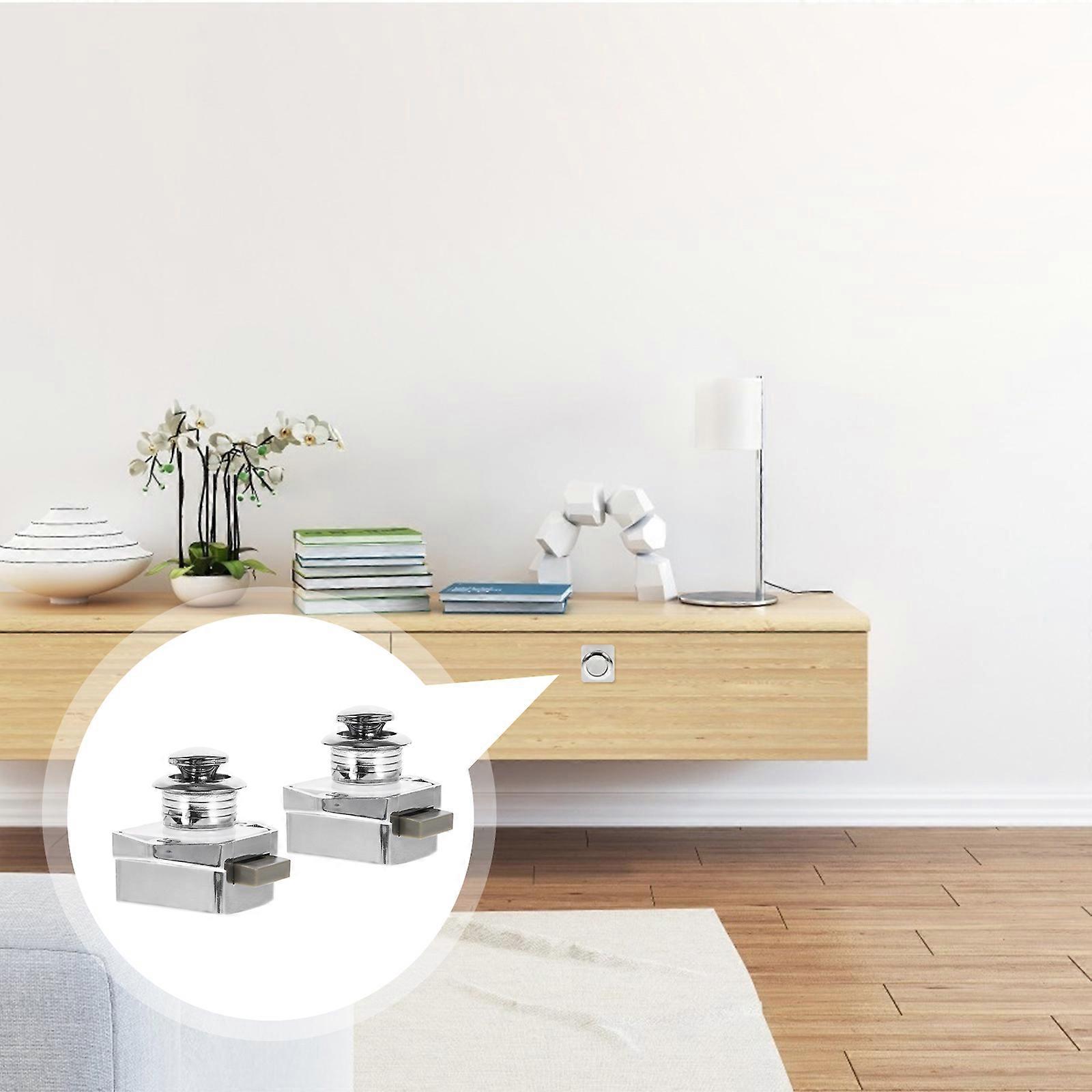 2 Pcs Rv Drawer Latch Keyless Push Button Locks Latches Lock Catch Push ...