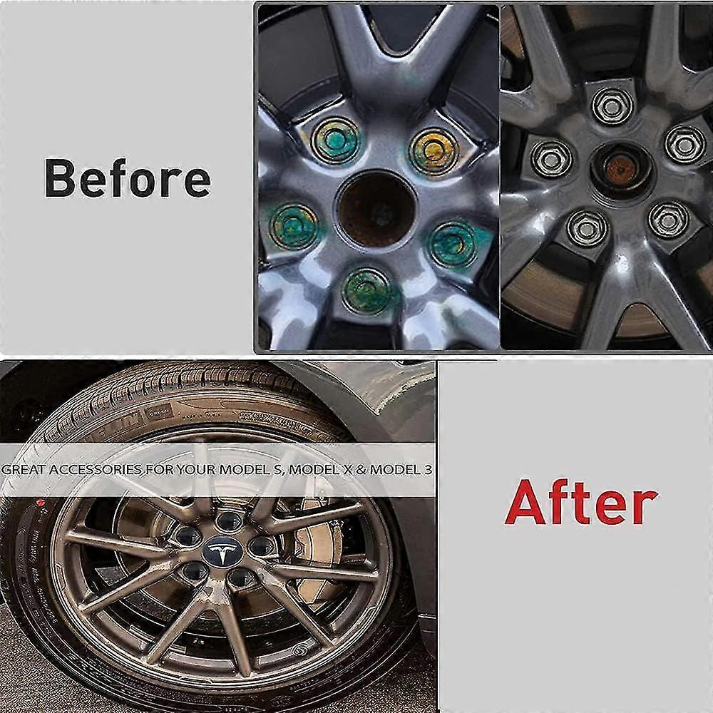 Aero Wheel Cap Kit,wheel Lug Nut Covers Model 3 Wheel Cap Kit With ...