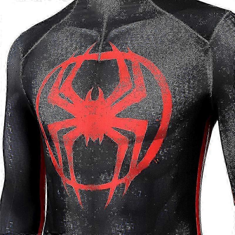 Kids Aldult Spider Man Miles Morales Cosplay Costume Party Jumpsuit ...